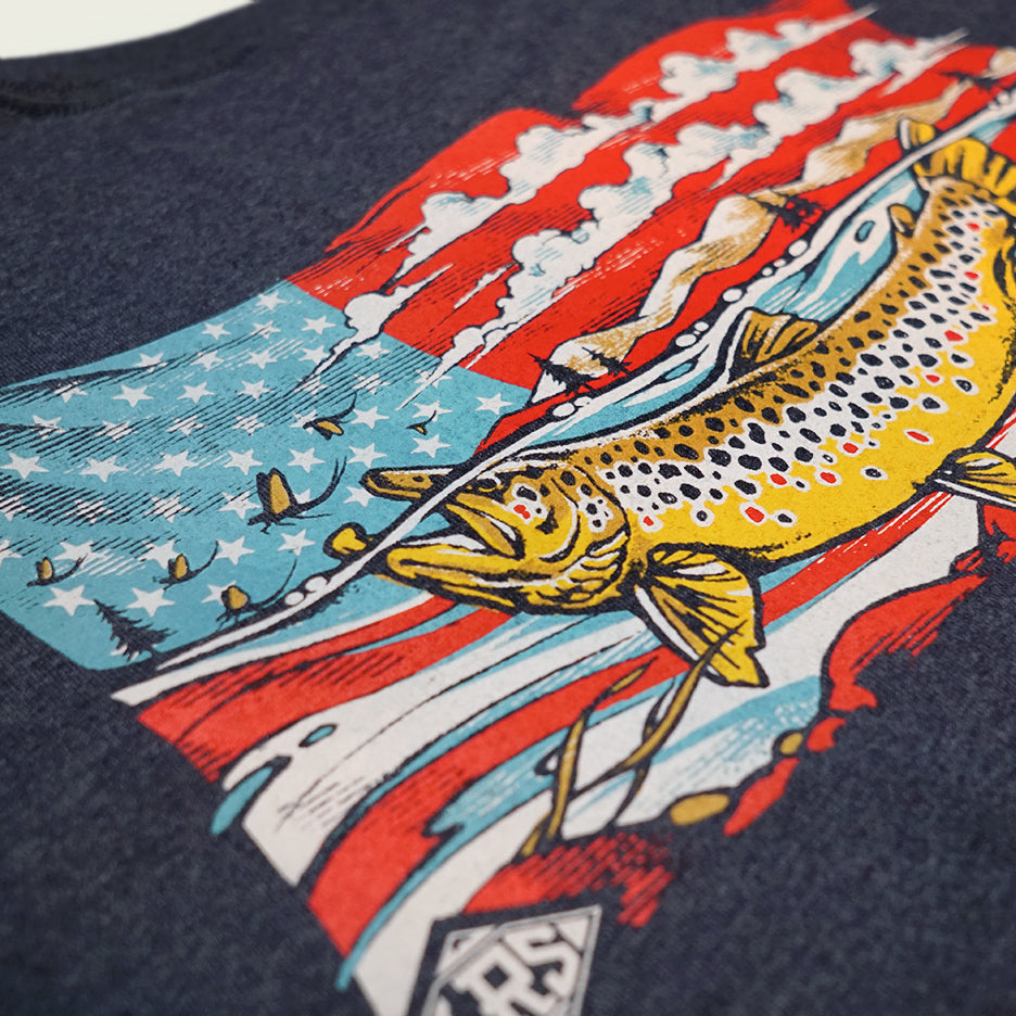 PHWFF Brown Trout Tee – Lakes Rivers Streams PHWFF Brown Trout Tee – Lakes Rivers Streams